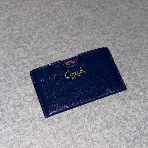 Coach | Accessories | Coach Pocket Mirror Dark Blue Leather | Poshmark